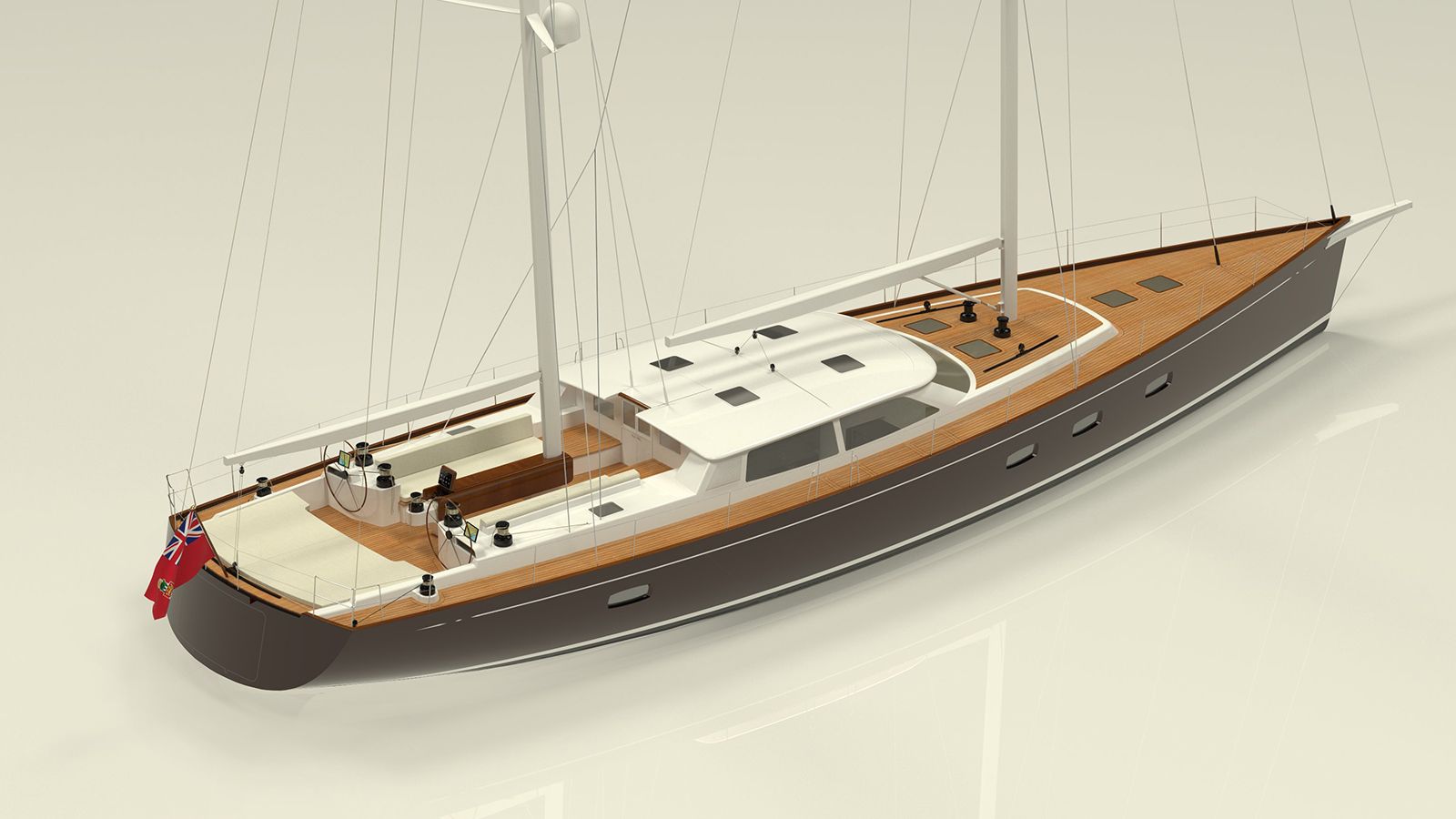 Hoek-designed mini ketch under construction at Aluboot